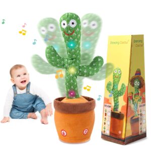 luketure cactus baby toy, kid talking singing cactus toy, 120 songs recording dancing cactus mimicking toy that repeat what you say, pre-school education toy for kids best for children