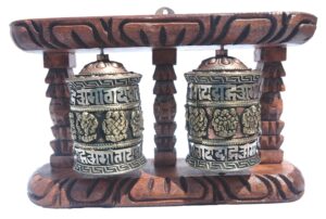 mytibetshop tibetan prayer wheel, om mane prayer wheel, multi prayer wheel, wall mount prayer wheel, prayer wheel with wood frame , hand made by himalayan artisan in nepal