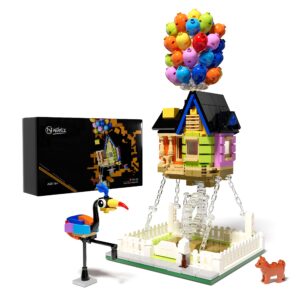 nifeliz up balloon house building set for teens and adults, creative building block, girl toys for christmas and birthday gifts, creative suspended gravity flying house bricks model set.(635 pcs)