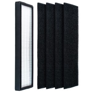 ultra durable flt4825 true hepa filter replacement filter b - exact fit for germ-guardian air purifier ac4300bptca, ac4900ca, ac4825, ac4825dlx (1 hepa + 4 activated carbon filters)