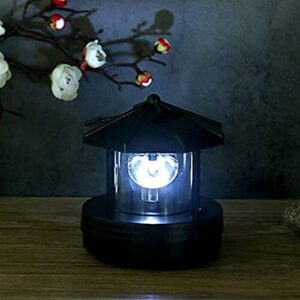 hwljxn solar lighthouse, led beacon rotating garden lights, outdoor smoke tower lamp,solar led rotating lighthouse light garden yard lawn lamp lighting outdoor home decor