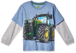 john deere child 4-7 boys' t-shirt, chambray blue, 7