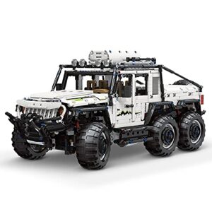 flyintoys zylegen 6x6 off road pickup truck building blocks and moc building kit, wrangler set to build,collectible model car kits birthday gift for audlts boy men,2957pcs