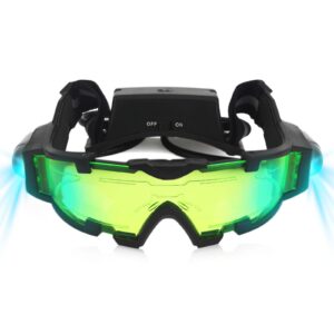 uten night vision goggles for kids, adjustable elastic band glasses with led light beams, spy gear with flip-out lights green lens, spy role play, birthday gifts and christmas gifts for kids.