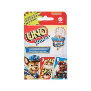 mattel games uno junior paw patrol card game with 56 cards 2-4 players, gift for kids 3 years old & up