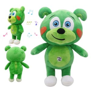 verceco singing stuffed animals green bear music plush toys for toddler 1-3 stuffed bear plushies toys for kids birthday 12" (bear)