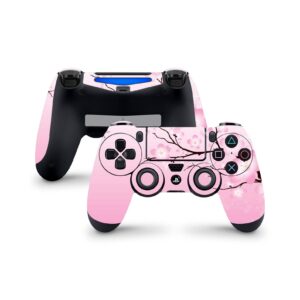 zoomhitskins compatible with ps4 controller skin, asia sakura japanese pink cherry blossom kawaii, durable, 3m vinyl, made in the usa