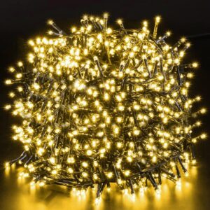 novtech led christmas lights, 164ft 500led diamond shape xmas tree lights, waterproof twinkle fairy lights indoor outdoor, 8modes plug in xmas string lights for christmas tree home garden, warm white