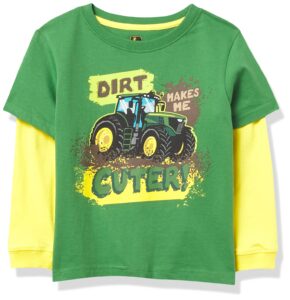 john deere toddler boys' t-shirt, brown heather, 3t