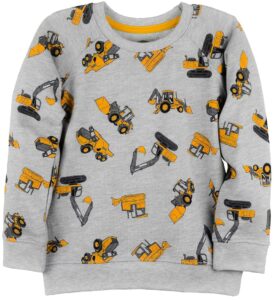 john deere toddler boys' french terry pullover, heather grey, 4t