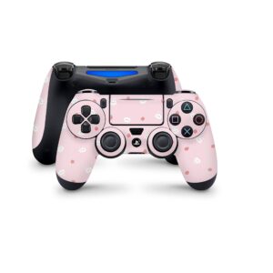 zoomhitskins compatible with ps4 controller skin, bunny strawberry rabbit pink cute kawaii pastel, durable, 3m vinyl, made in the usa