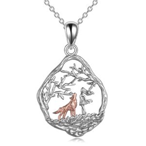 winnicaca wolf necklace for women sterling silver wolf necklace wolf gifts wolf and women necklace wolf pendant jewelry for women