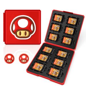 ufopetie game card case storage box for switch game cards mario games up to 12 games,for nintendo switch game card case cube for nintendo switch game storage box mario mushroom