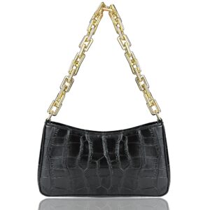 vodiu classic clutch purse shoulder handbag trendy crocodile chain bag underarm bags with zipper for women