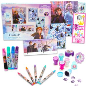 walt disney studio frozen art set frozen activity bundle - 12 pc frozen art case with frozen stickers, frozen writing pad, snowflake stamps, and more