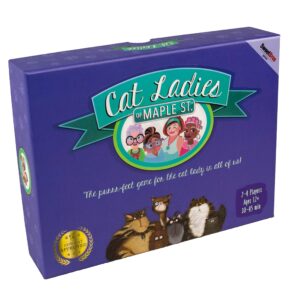 cat ladies of maple street - new! - fun family-friendly board game | deck building card game | card games for adults, teens & kids | 2-4 players | 12+