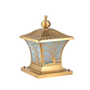 tankkweq home garden outside stigma light, europe retro pedestal lamp die-cast aluminumlandscape safety column lighting american fence lantern e27 decor