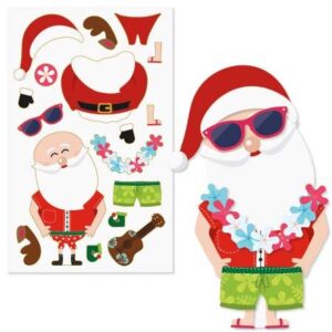 build your own santa sticker sheets - set of 36 santas and coordinating stickers, christmas decorating stickers, diy activity for kids, holiday arts and crafts