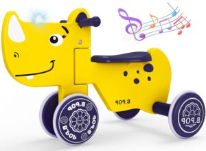 ruan rhino toddler ride on toys, baby balance bike go and grows ride on toys with music & light for 18-36 months old kids boys girls (369)