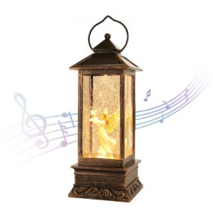 christmas decorations christmas snow globe christmas lanterns water lanterns glittering with music usb and battery operated singing snow globe decoratives (golden dove angel)