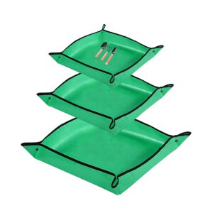 6pcs foldable garden mat set，including 3 pcs garden work cloth waterproof thicken gardening mat and 3pcs gardening tools for indoor bonsai succulents plant care soil loosening shovel small shovel.