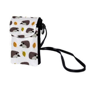 mapolo cute hedgehog pattern women small crossbody bag cell phone purse wallet for women girls