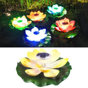 comehome floating solar pond light lotus floating lights lotus solar light, solar floating pool lights lotus flower decor solar lights for pond