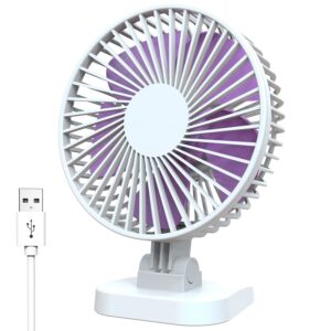 xasla usb desk fan with 3 settings, small personal quiet desktop fan with strong airflow & 40° adjustable tilt angle, portable cooling mini fan for desktop office home bedroom (white)