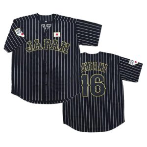 ohtani #16 team japan baseball jerseys sewn samurai black gift jerseys (small)