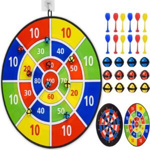 29"/73cm dart board with 12 balls and 12 darts, board games for kids 4-6-8-12, stocking stuffers for kids boys teen, kids toys carnival games for indoor outdoor (dartboard with 12 balls 12 darts)