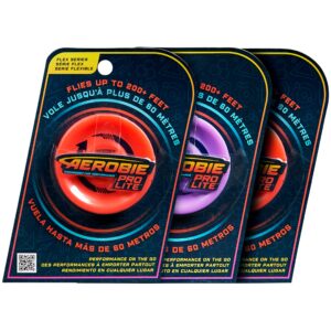 aerobie pro lite 3-pack miniature throwing discs, perfect for kids, backyard games & disc golf, outdoor games for adults and family ages 5 & up