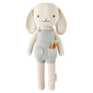 cuddle + kind henry the bunny little 13" hand-knit doll – 1 doll = 10 meals, fair trade, heirloom quality, handcrafted in peru, 100% cotton yarn