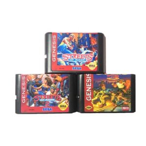 royal retro streets of rage 3in1 for sega genesis mega drive 16 bit game cartridge for pal and ntsc (black)