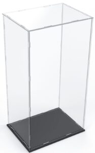 duvindd acrylic display case for large collectibles, 29 inch tall clear display box for bearbrick 1000% lego 10341 doll figure dustproof protective showcase stand, assemble acrylic box with black base