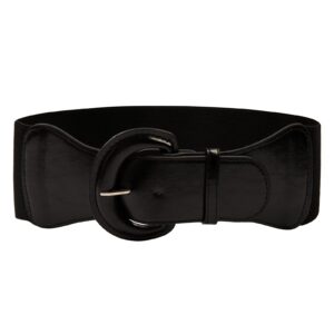 grace karin 20s elastic stretchy wide belt vintage chunky cinch waist belt for tops dresses black s