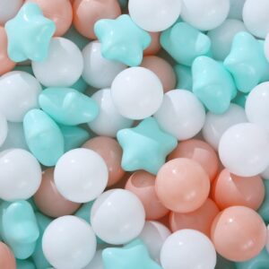 ball pit balls play balls for babies, small balls stars for kids playpen plastic balls for babies ball pool puppy playballs, orage pink green white