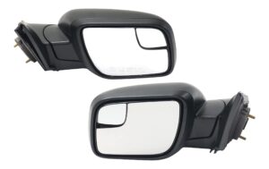 kool vue driver & passenger side power non-heated mirrors for ford explorer 2016-2019 manual fold with spotter glass; without signal light, memory, puddle lamp & auto-dimming textured