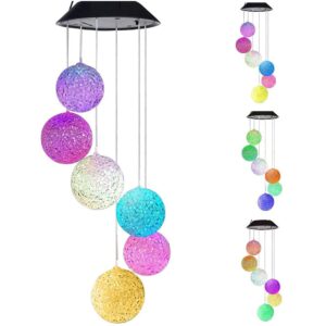 yunqin solar colorful color gradient led light portable waterproof outdoor wind chime light suitable for courtyard garden home decoration