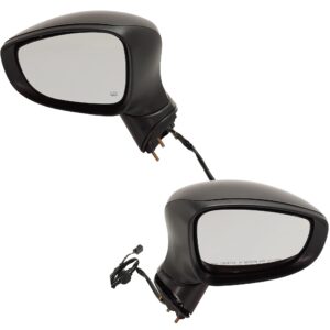 kool vue driver & passenger side power heated mirrors for chrysler pacifica 2017-2019 without signal light & blind spot monitor paintable for models without one touch open/close feature