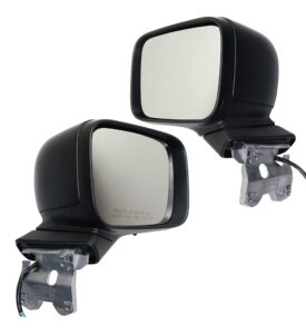 kool vue driver & passenger side power heated mirrors for jeep renegade 2015-2023 without signal light, blind spot monitor & memory textured