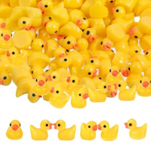 chalyna 150 pcs mini ducks yellow tiny resin ducks bulk mini rubber duckies figures for home prank game micro landscape aquarium dollhouse ornament diy terrarium and handmade school project