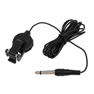 1pcs yootones clip-on pickup w/audio jack compatible with acoustic guitar violin banjo ukulele (black)