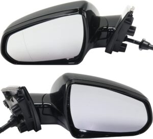 kool vue driver & passenger side power heated mirrors for cadillac srx 2010-2012 power fold with memory paintable for models without etched warning