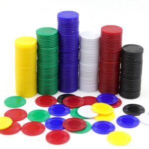 darovly 600pcs plastic poker mini chips in 6 colors bulk poker card game chips for game play learning math counting kids teaching rewards（2.2cm in diameter）