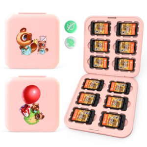 ufopetie card case for nintendo switch game card,compatible with nintendo switch case animal crossing theme,game case for animal crossing cards,for switch accessories-thumb grip 2pcs-caught butterfly