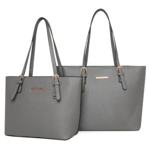 2 pcs tote handbag set purse for women large fashion satchel shoulder bag mwc2-h030gy