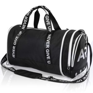 red supplies black convertible gym bag with cross body bag for man and women with multiple pockets