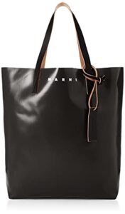 marni shmq0000 shopping bag tote bag, black + royal+black