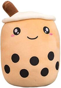 fjzfing cute plush boba milk tea stuffed teacup pillow soft bubble tea cup plushie toy kawaii cartoon gift for kids home decor original 9.4 inch