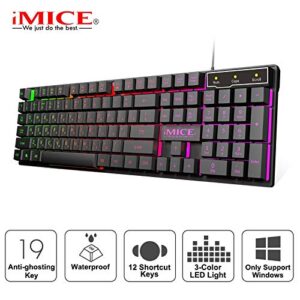 gaming keyboard wired gamer keyboards with rgb backlit 104 rubber keycaps